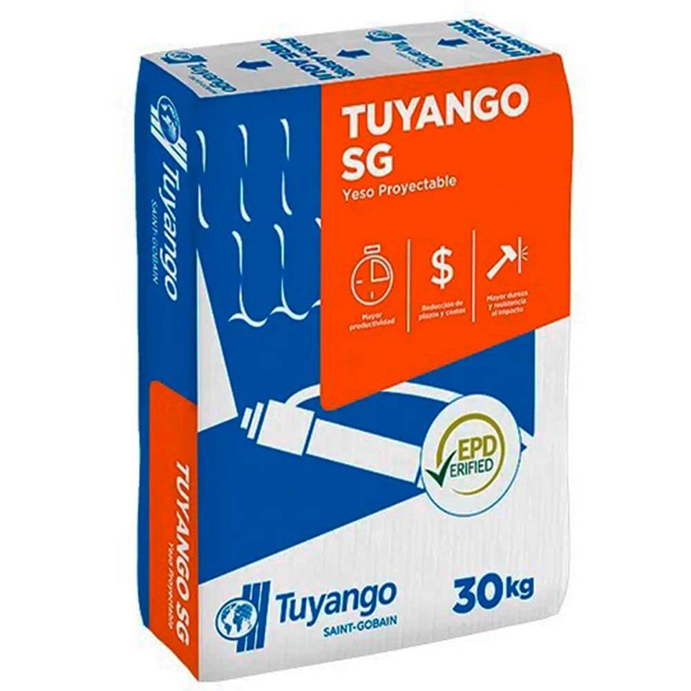 Revoque de Yeso Tuyango Proyectable SG 30 Kg